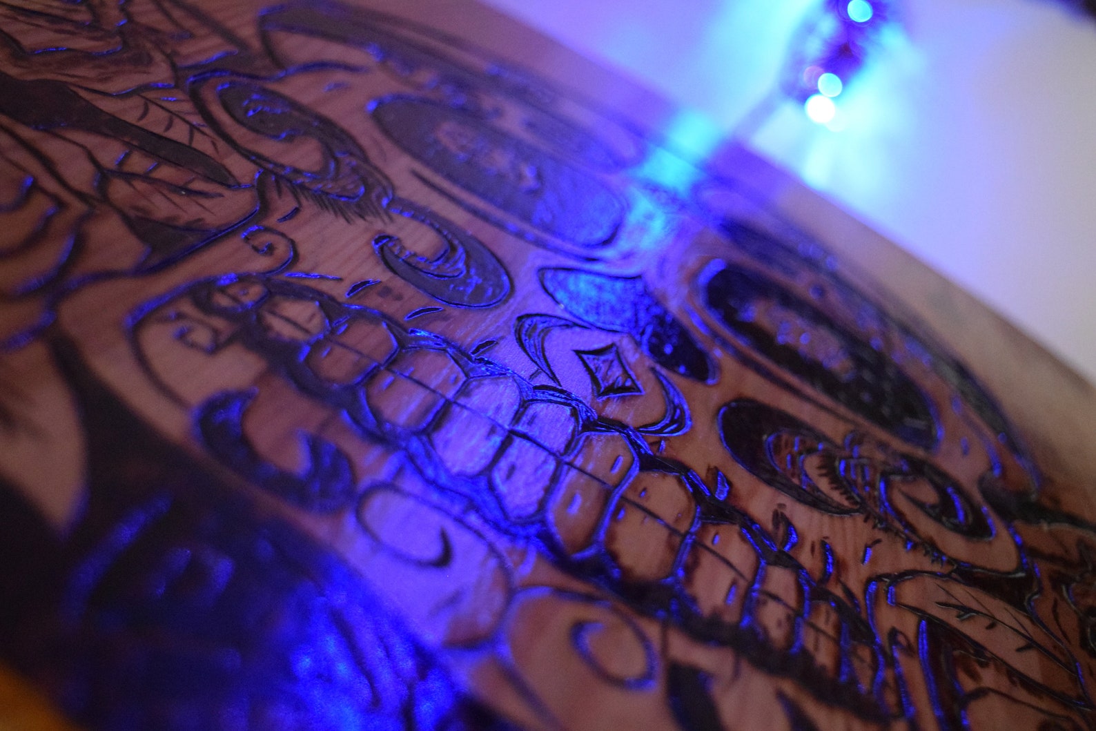 HANDMADE Wood Table Accent Table Custom Engraved Table Wood Burned ...