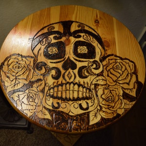 HANDMADE Wood Table | Accent Table | Custom Engraved Table | Wood ...