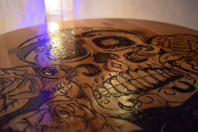 HANDMADE Wood Table Accent Table Custom Engraved Table | Etsy