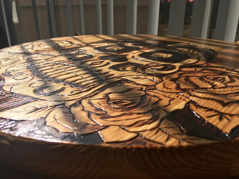 HANDMADE Wood Table | Accent Table | Custom Engraved Table | Wood ...