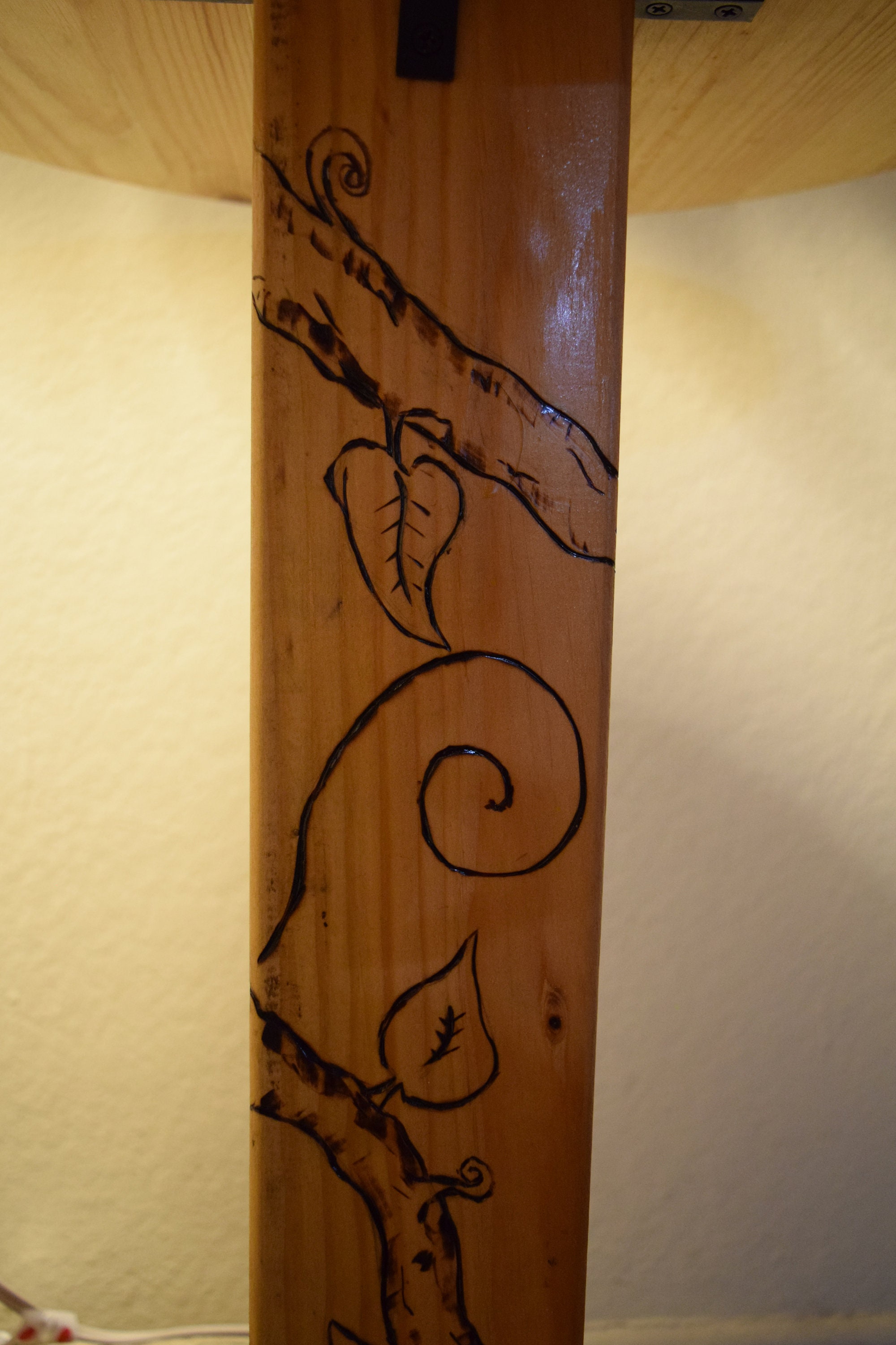 HANDMADE Wood Table Accent Table Custom Engraved Table Wood Burned ...