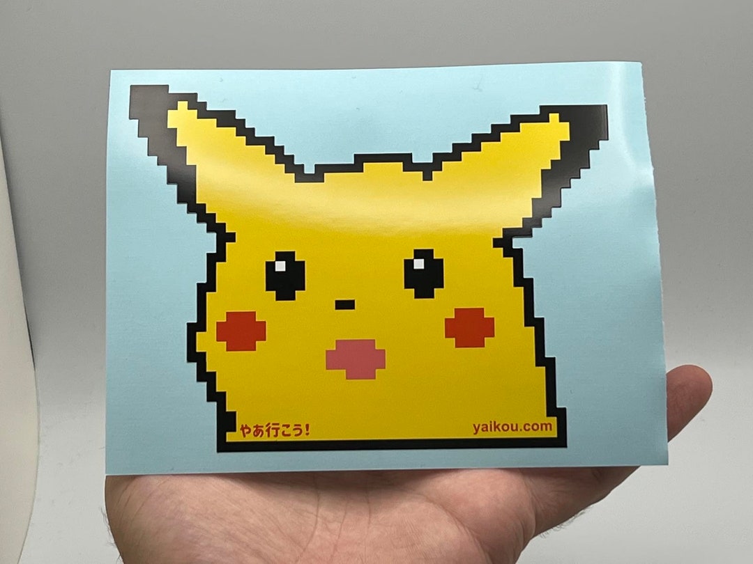 Surprised Pixelchu Sticker [8-bit Memes] - for Car, Laptop, Handheld ...