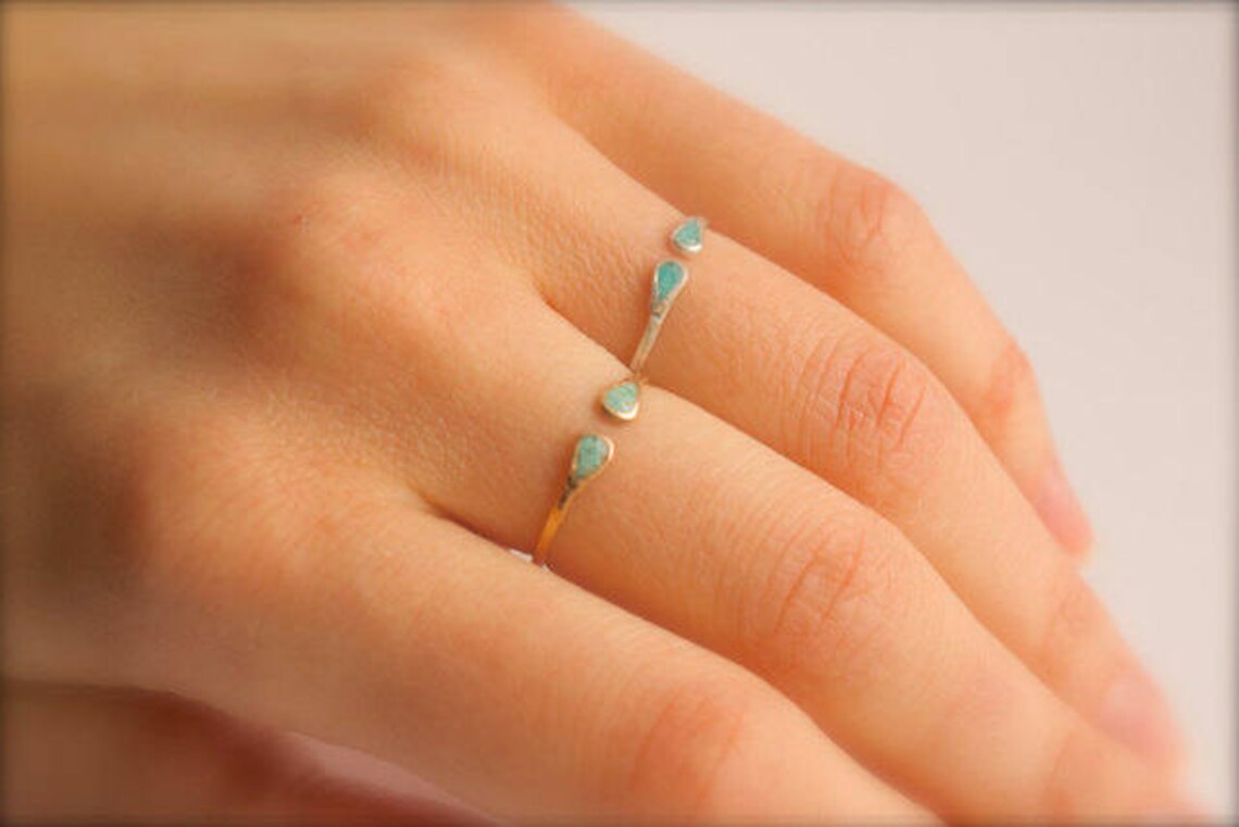 Gold Turquoise Ring//sterling Silver Turquoise Ring//turquoise Ring ...