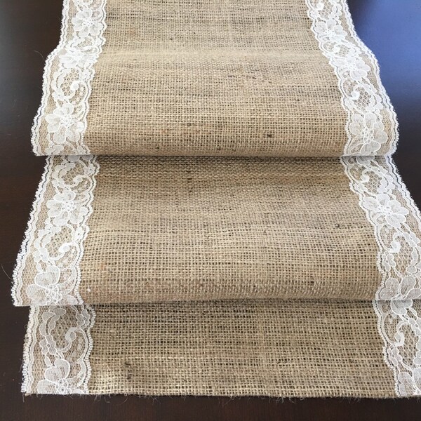 Burlap and Lace Tablecloth - Etsy