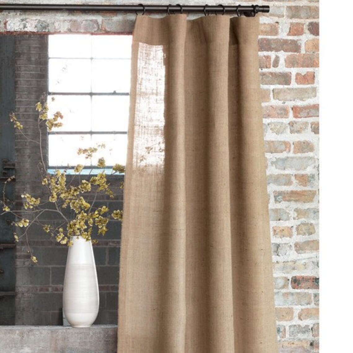 Set of 2 : Burlap Panels Natural/ Burlap Curtains Burlap - Etsy