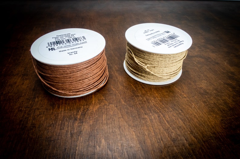 Paper Covered Rustic Floral Wire Brown Green Beige Cord - Etsy