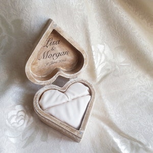 Patinated Heart Shaped Wedding Rings Box, Rustic Looking Old Vintage ...