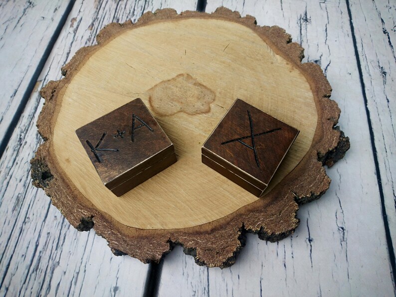 Rustic Engagement Ring Box Rustic Wedding Custom Engraved - Etsy