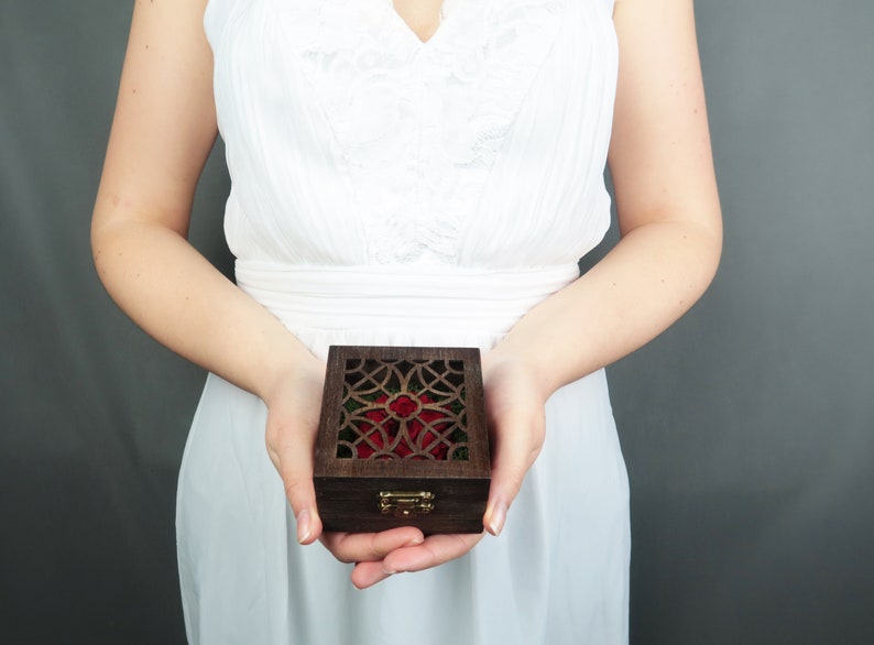 Red Rose Engagement Proposal Box With Green Moss Red Wild - Etsy