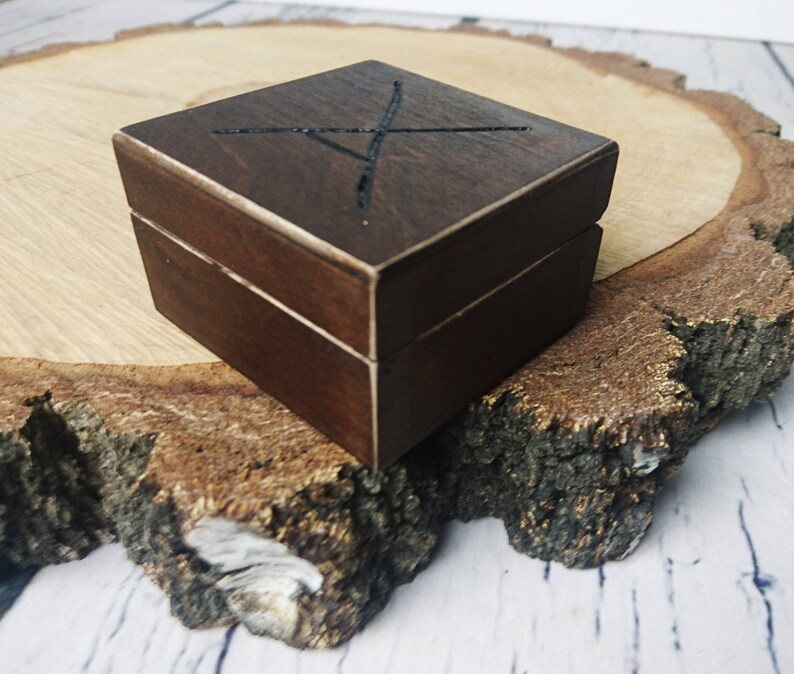 Rustic Engagement Ring Box Rustic Wedding Custom Engraved - Etsy