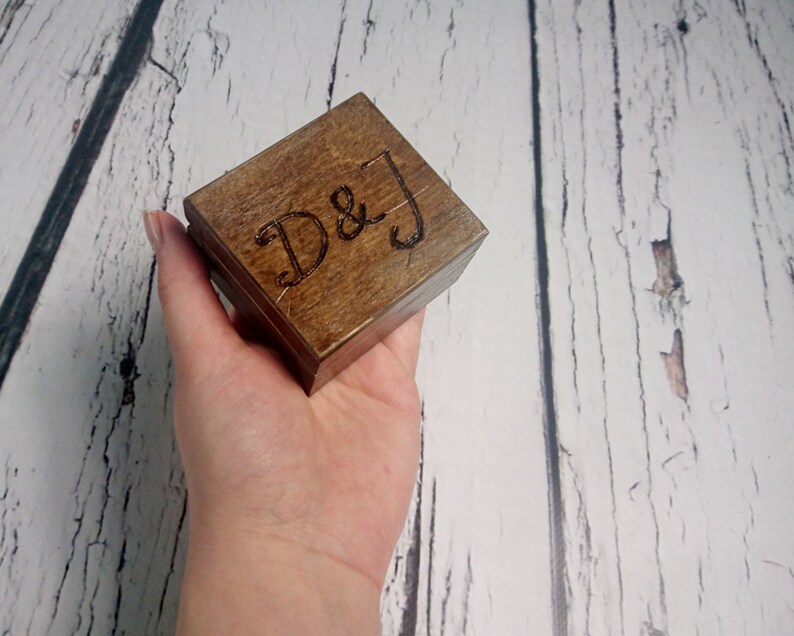 Rustic Engagement Ring Box Rustic Wedding Custom Engraved - Etsy
