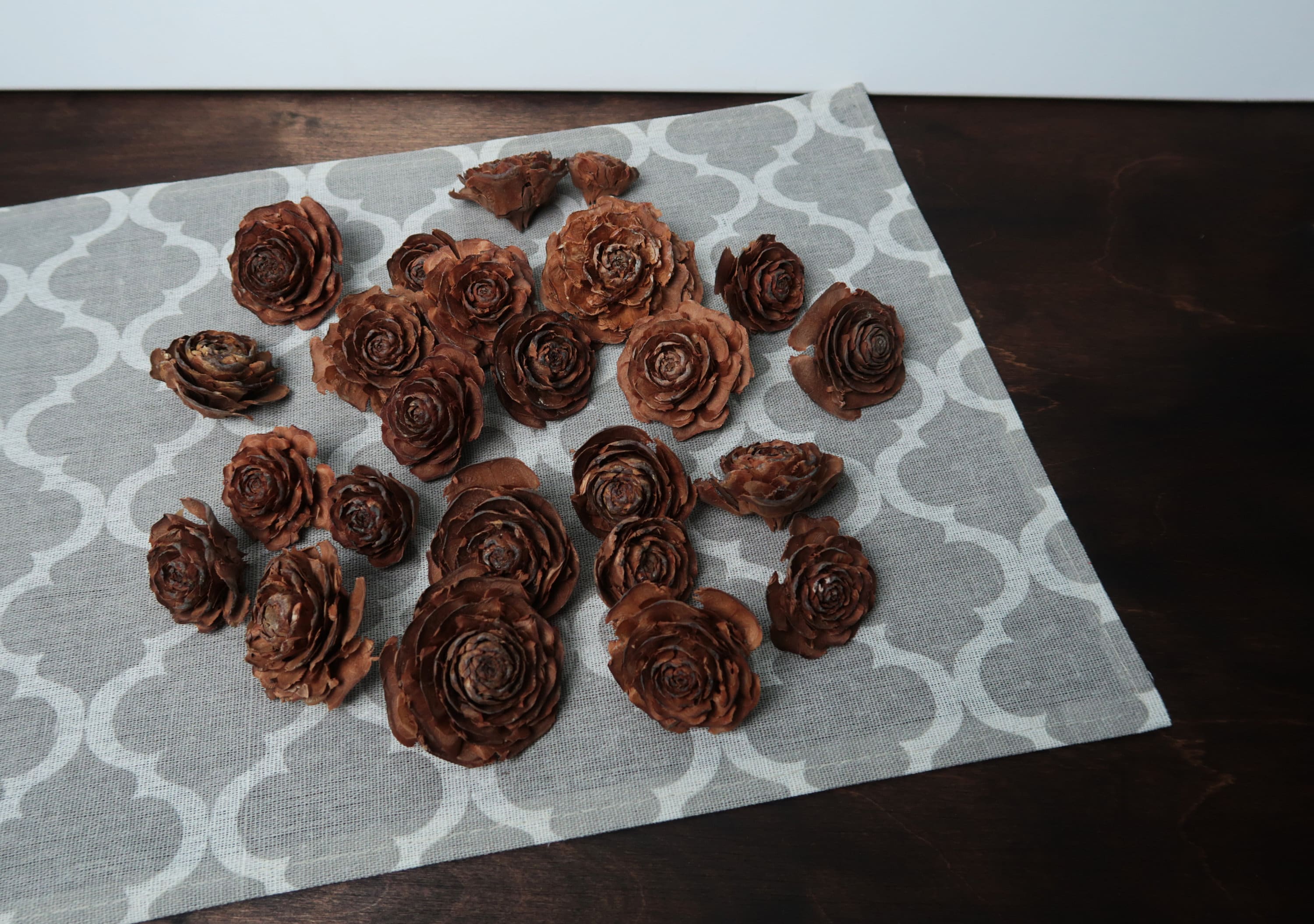 Cedar Rose Cone Wedding Flowers Brown Diy Bouquet Floristic | Etsy