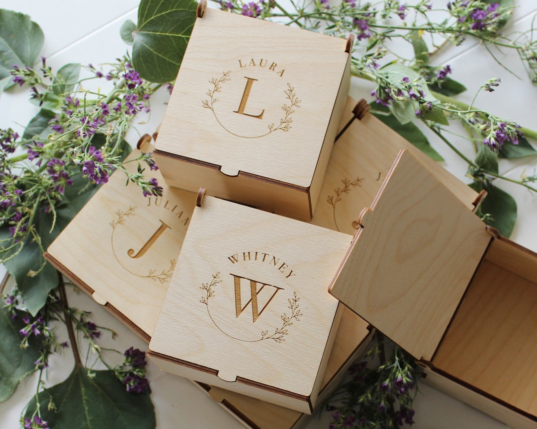 Small Wood Box | 4x4x2.25 Inch | Personalized Wooden Keepsake Gift Packaging (empty) - Etsy