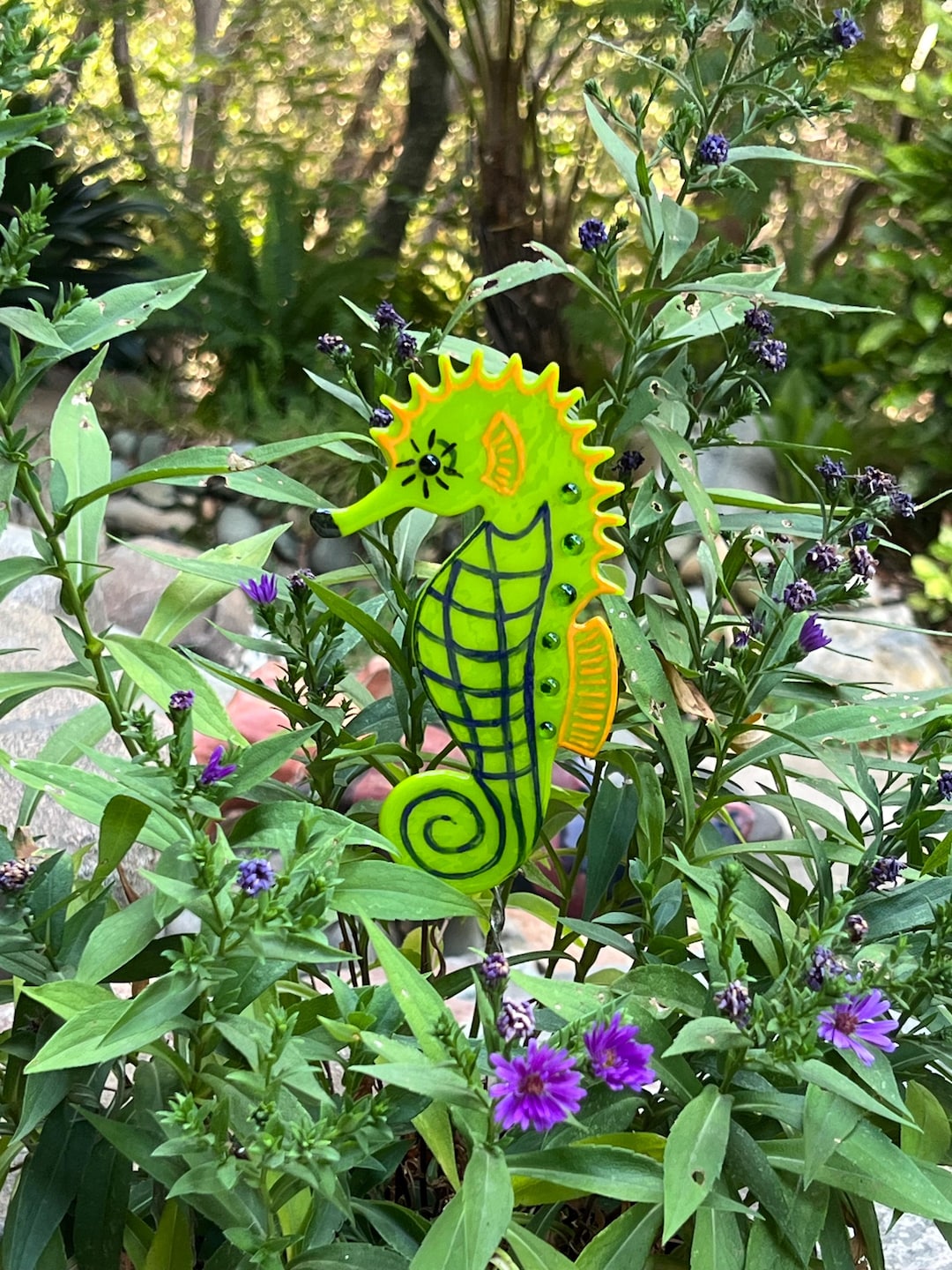 Garden Art, Seahorse Garden Stake, Gardener Gift - Etsy