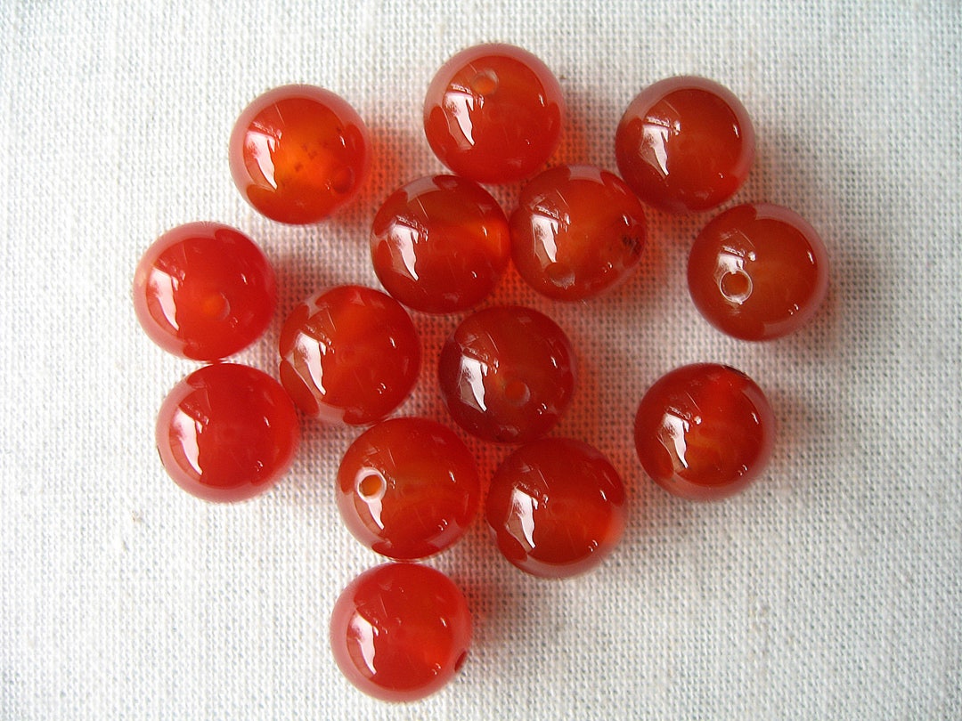 Real Carnelian Stone Beads Round and Smooth 10mm Lot of 6 Beads - Etsy