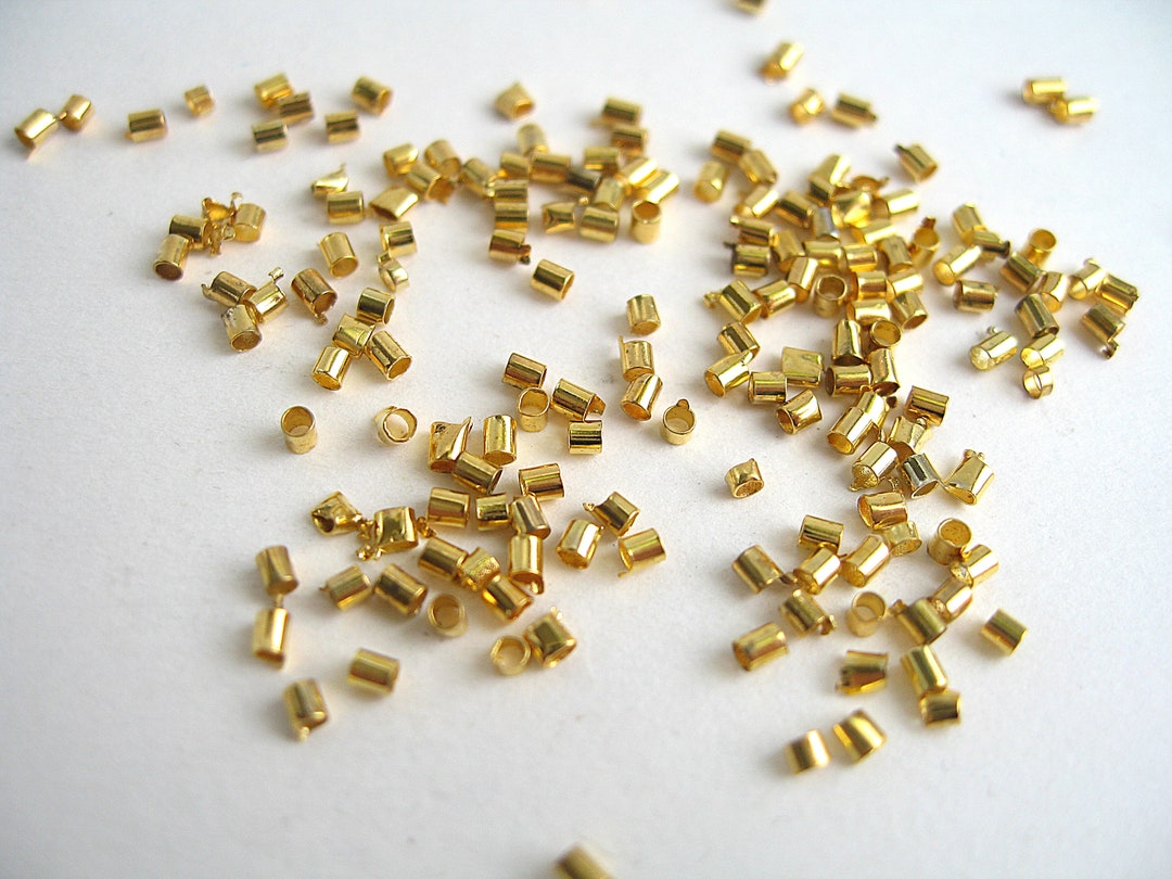 Lot of 6g Gold Metal Crush Tube Beads 1.5mm - Etsy