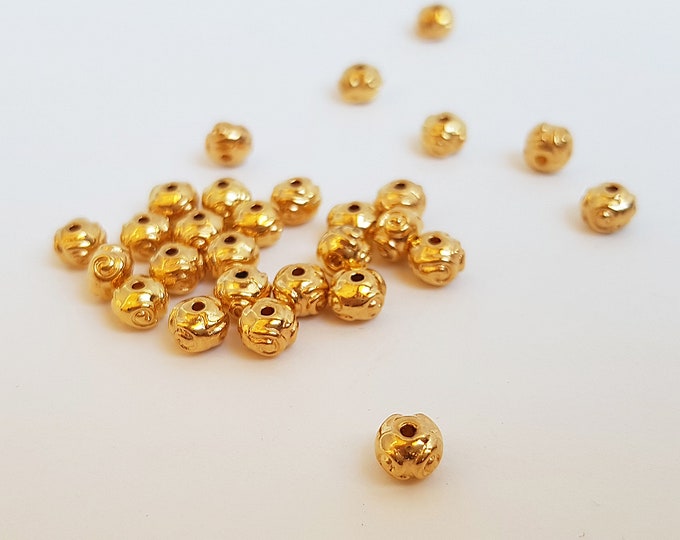 Set of 10 or 20 Beads Engraved Gold Metal Washers 5.5x4mm - Etsy