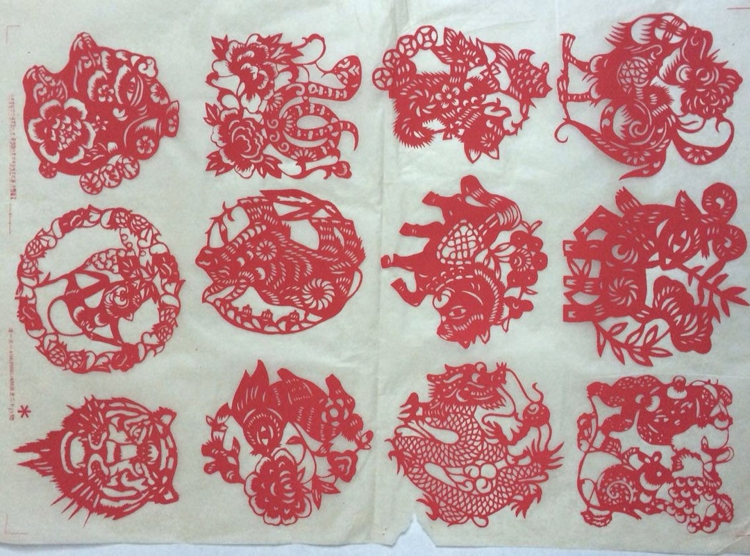 Traditional Paper Cutting Decal From Sichuan, 10 Sheets Together,from ...