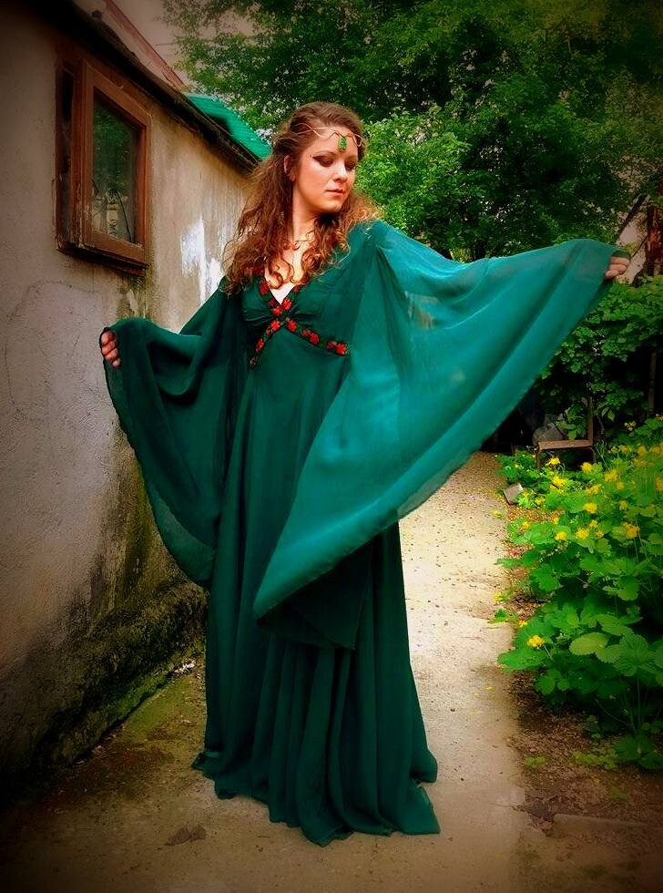 Full Length Fairy Veiled Dress Elf Medieval Dress - Etsy Canada