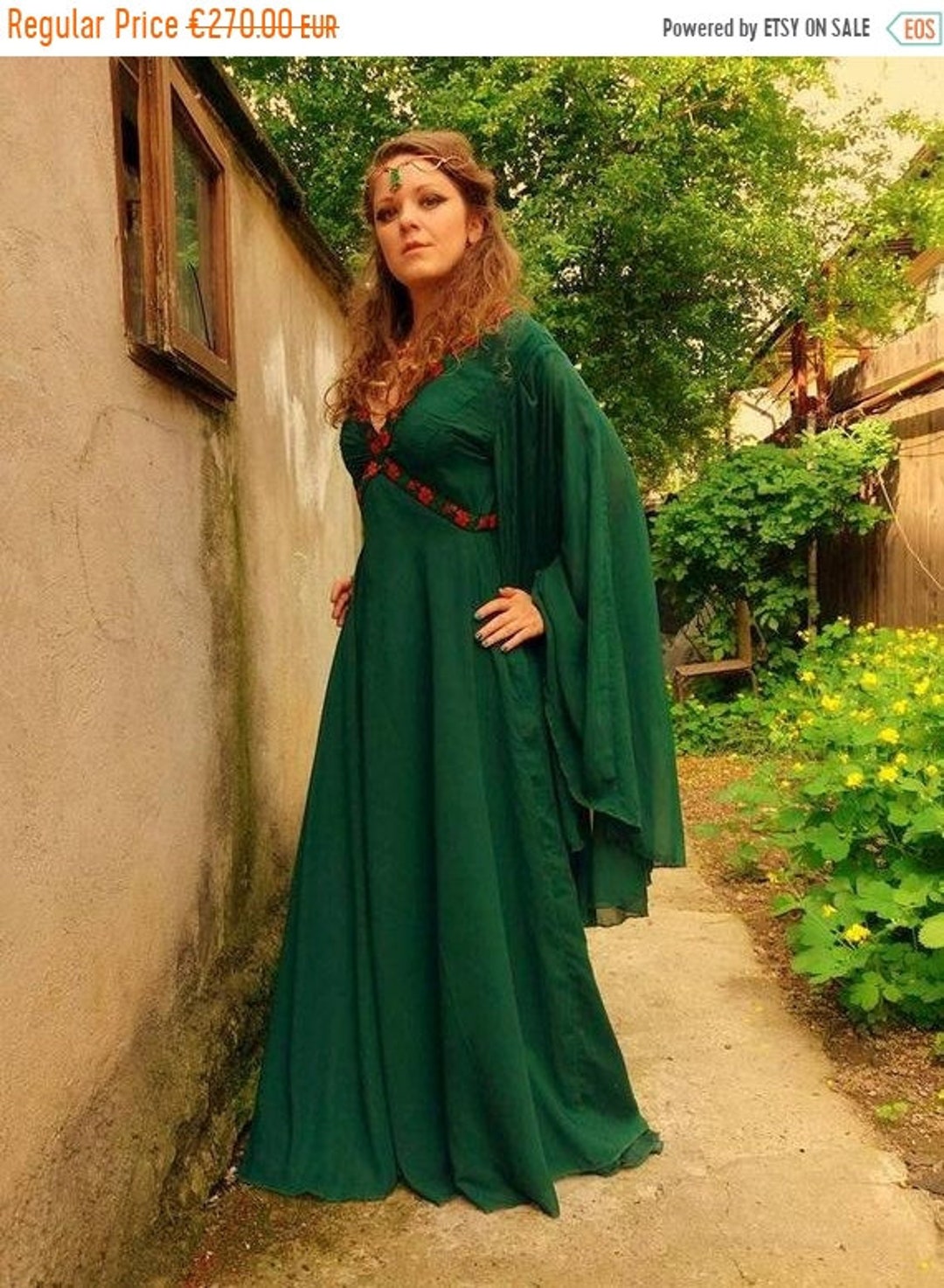 Full Length Fairy Veiled Dress- Elf Medieval Dress; Royal/festival ...