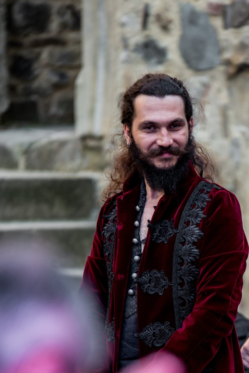 Unisex/ Historic Vampire Wizard Velvet Royal Coat for Him/her With ...