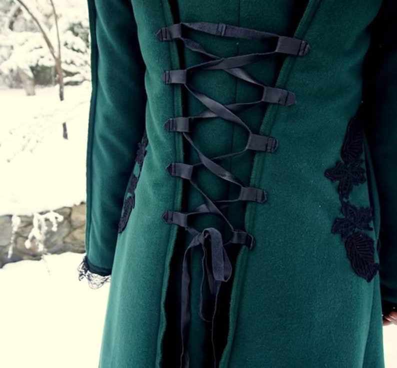 Fairy Forest Wool Hooded Coat Leather/ Psy/ Etnic/ Pagan/ Hippie/ Witch ...
