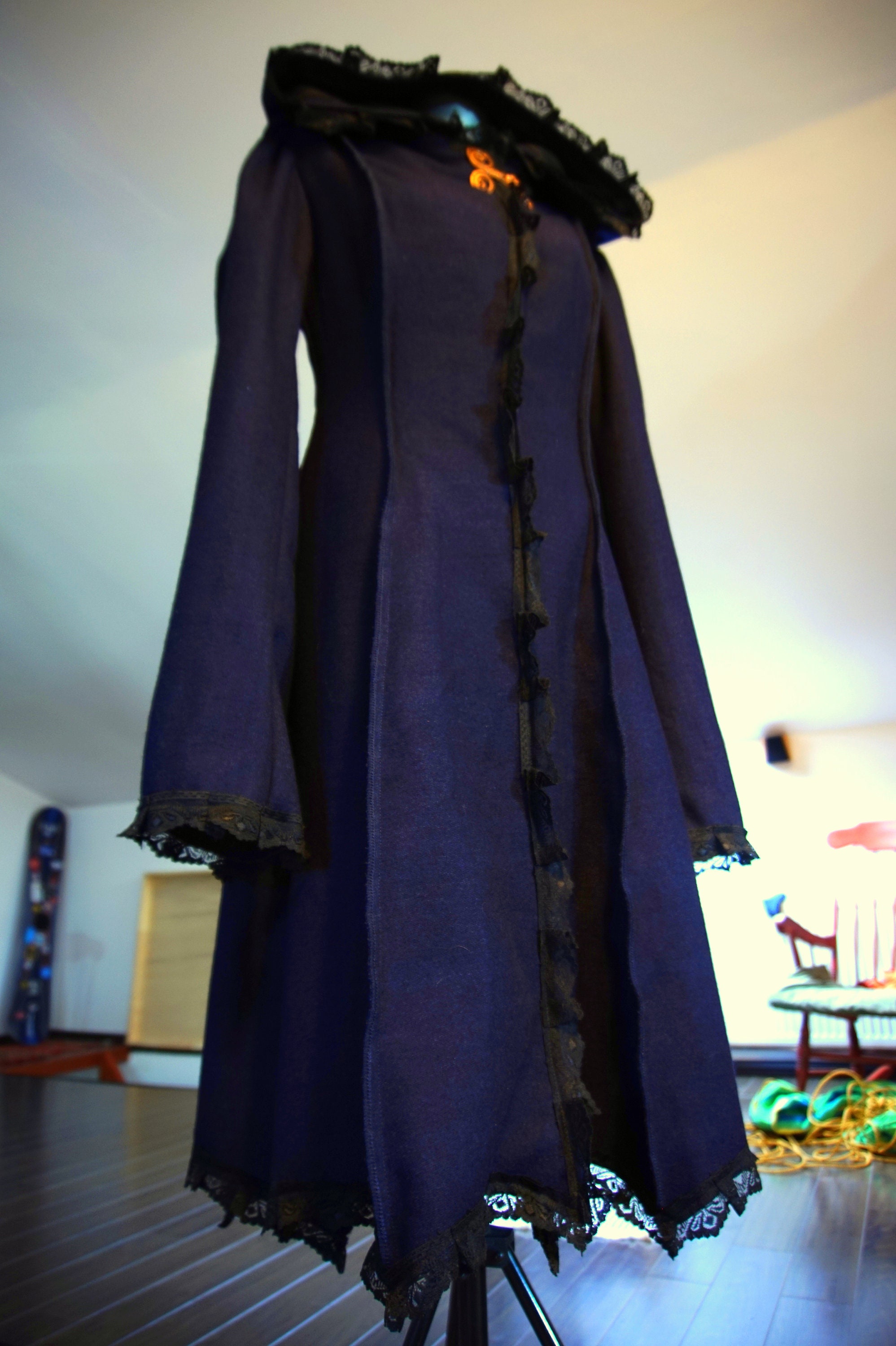 Fairy Forest Wool Hooded Coat / Psy/ Etnic/ Pagan/ Hippie/ Witch ...