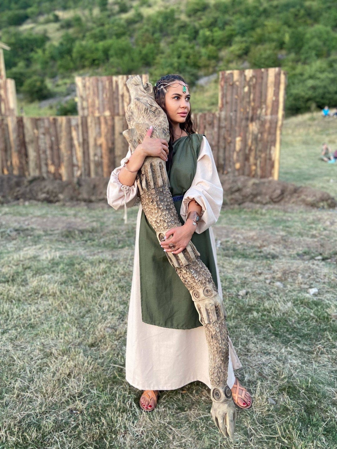 Pagan Ancient Medieval Linen Dress/dacian/viking/ritual /ethnic Witch ...