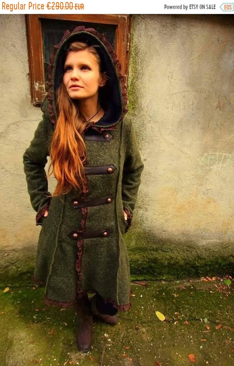 Winter Fairy/wool Jacket/boho Witch /custom Viking Leather/ Cold Times ...