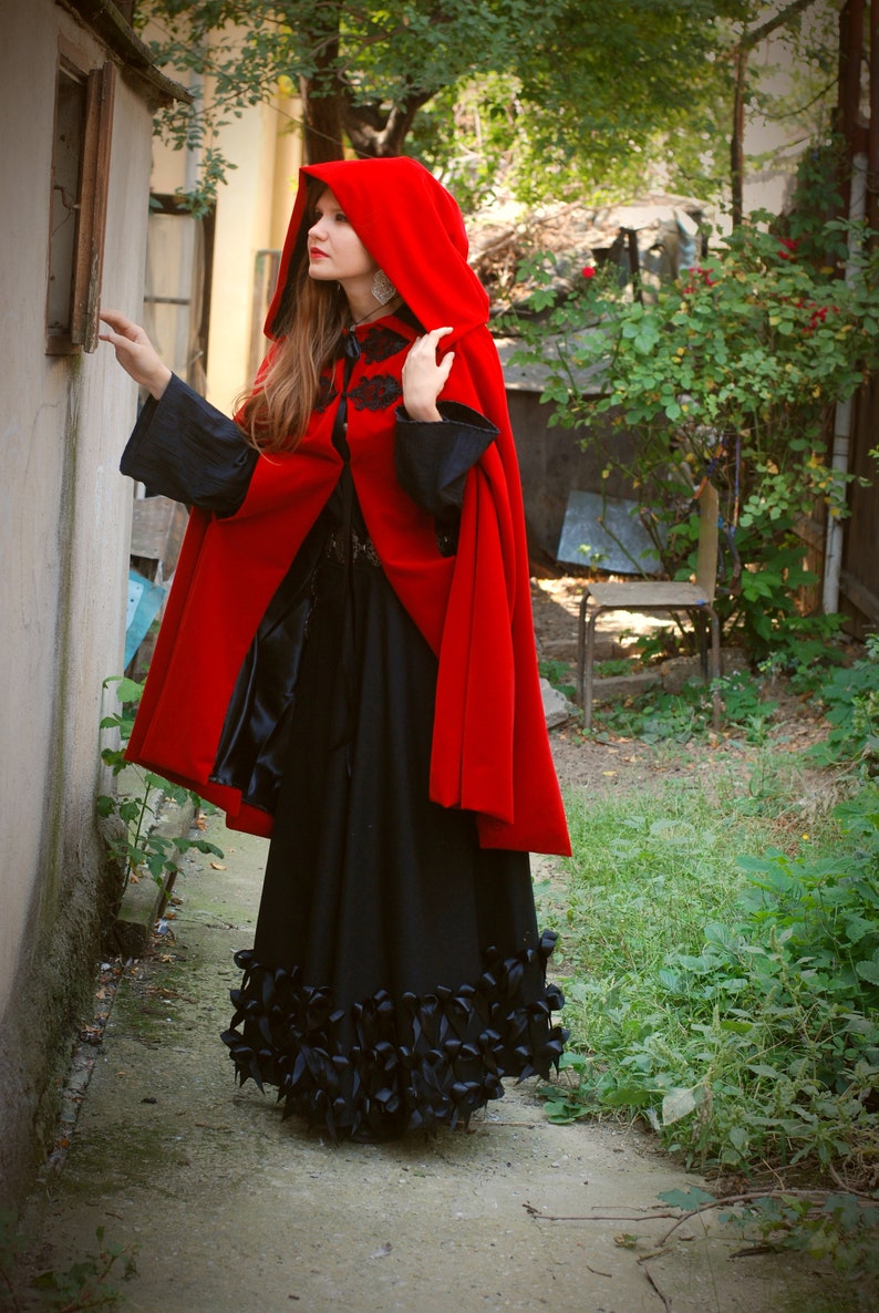 Velvet Cape for Her - Custom, Hooded Victorian Medieval Cape ...