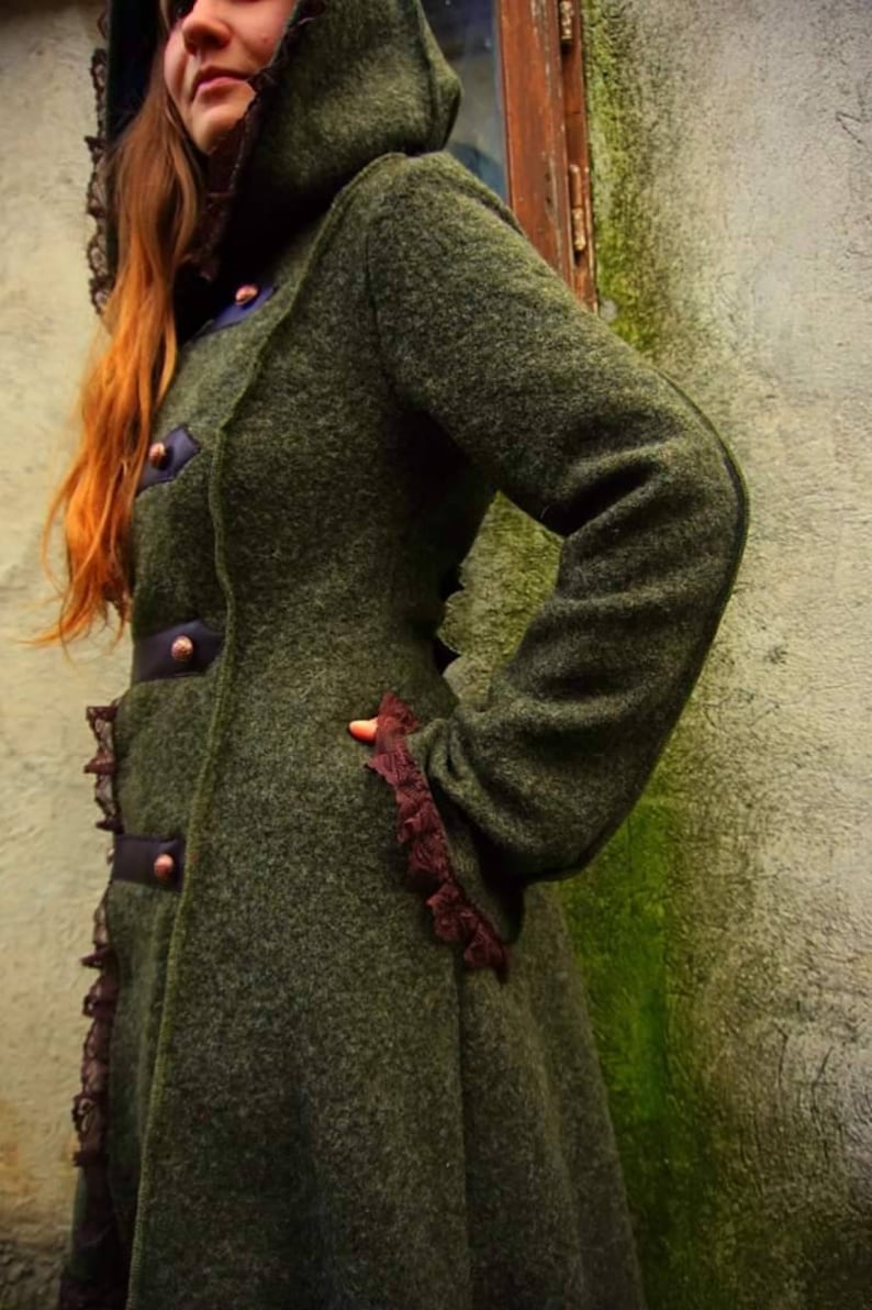 Winter Fairy/wool Jacket/boho Witch /custom Viking Leather/ Cold Times ...