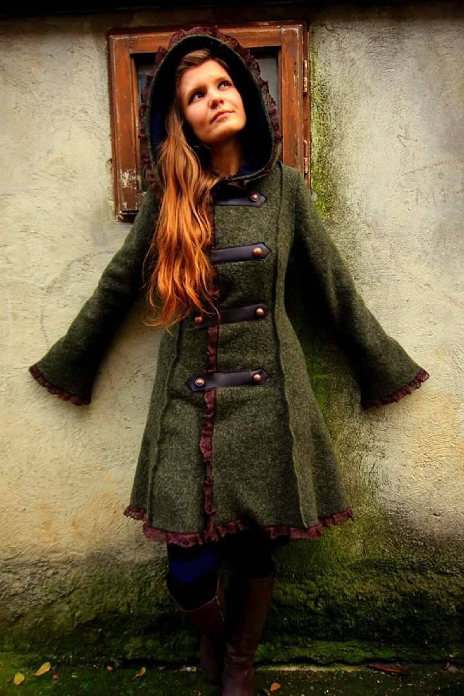 Winter Fairy/wool Jacket/boho Witch /custom Viking Leather/ Cold Times ...