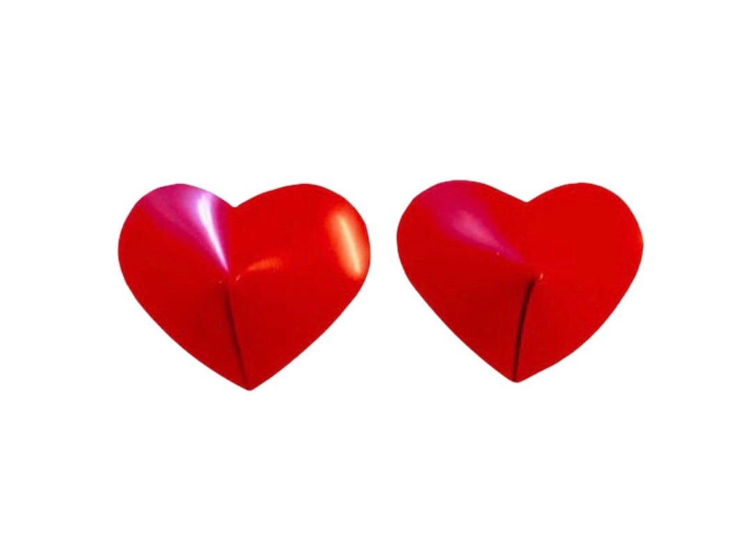 Latex Heart Pasties Cover Nipples Rubber Heart-shaped Latex Nipple ...