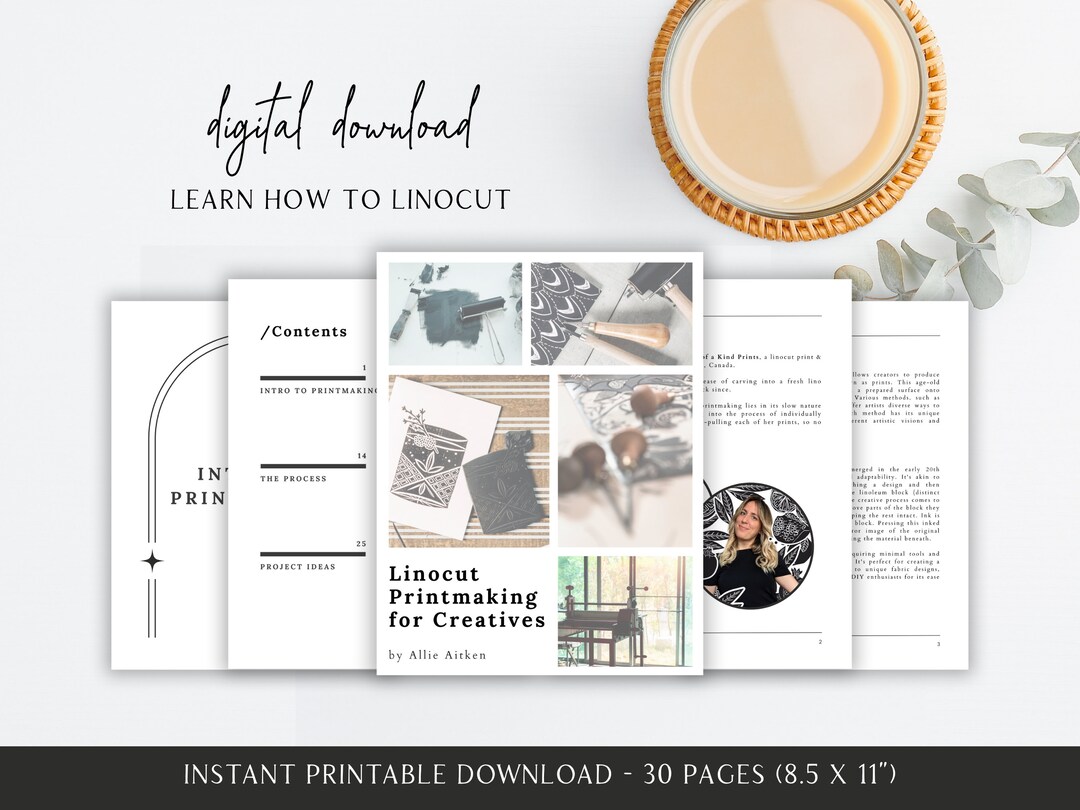 DIGITAL DOWNLOAD - Linocut Printmaking for Creatives | Linocut 101, DIY ...