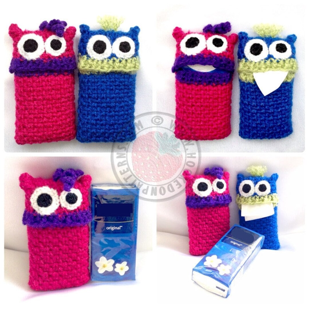 Tissue Monsters - Fun Pocket Tissue Covers- Crochet PDF Pattern - Etsy