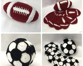 Football Coaster Set Soccer Crochet PDF Pattern | Etsy