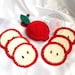 Sliced Apple Coaster Set - Crochet PDF Pattern in ENGLISH ONLY - Etsy