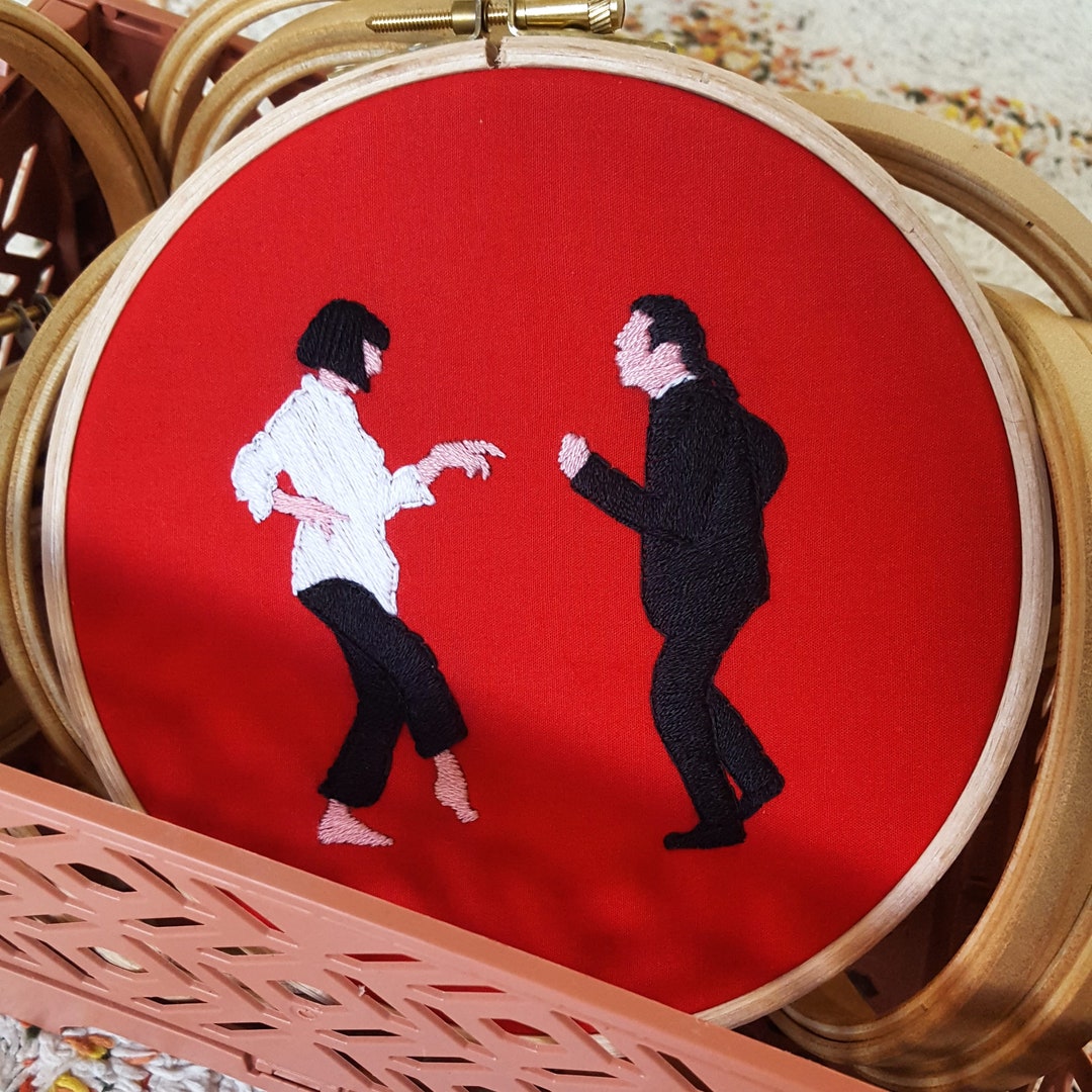 Pulp Fiction Inspired Dancing Embroidery - Cult Classic, Quentin ...