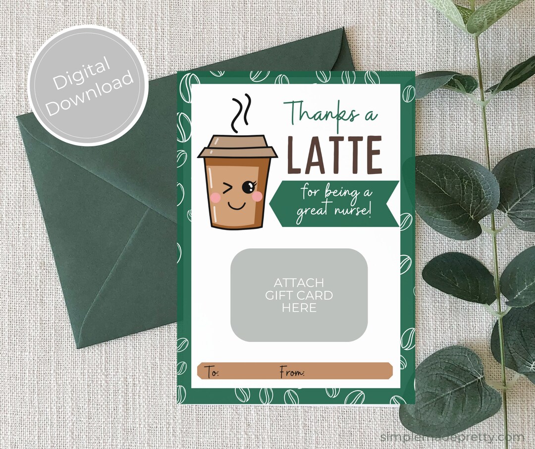 PDF: Nurse Coffee Gift Card Holder - Nurse Appreciation Card - Nurse ...