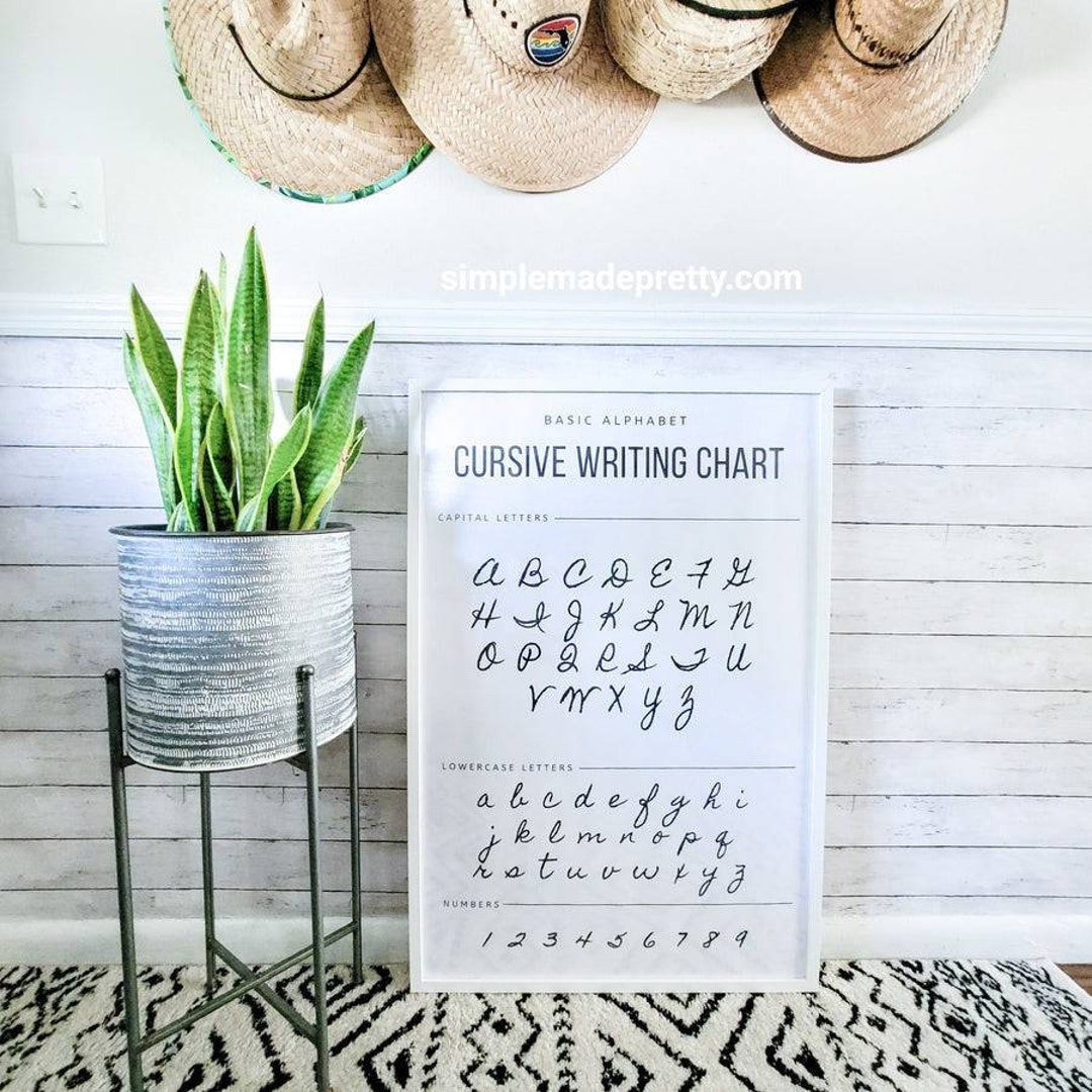 PDF: Printable Cursive Writing Chart Multiplication World - Etsy Canada