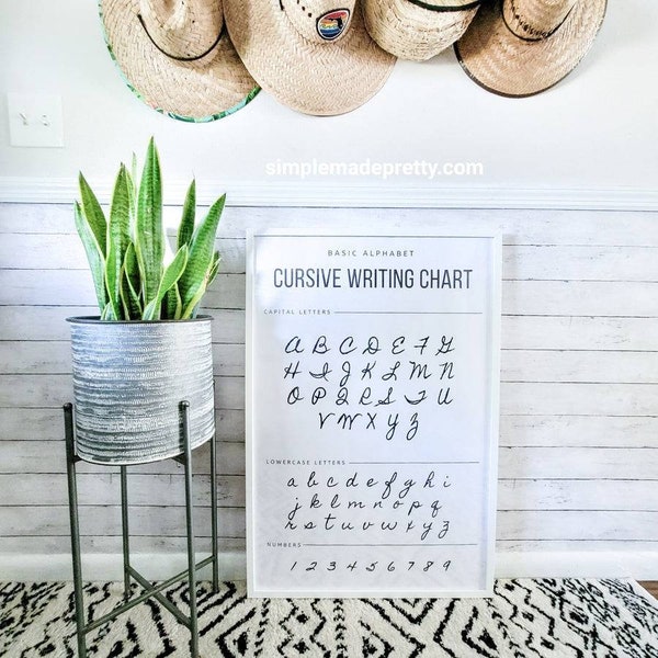 Cursive Wall Chart Printable - Etsy