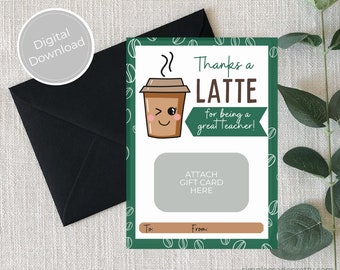 Coffee Gift Card Holder Teacher Appreciation - Etsy