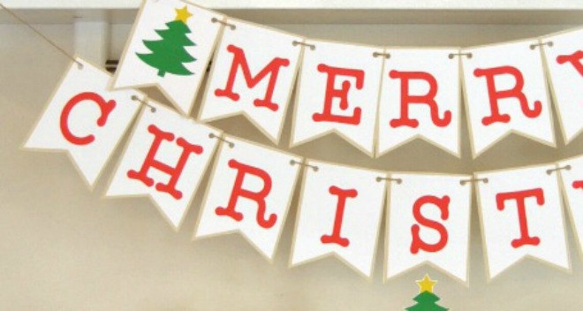 PDF: Merry Christmas Bunting Merry Christmas Banner - Etsy