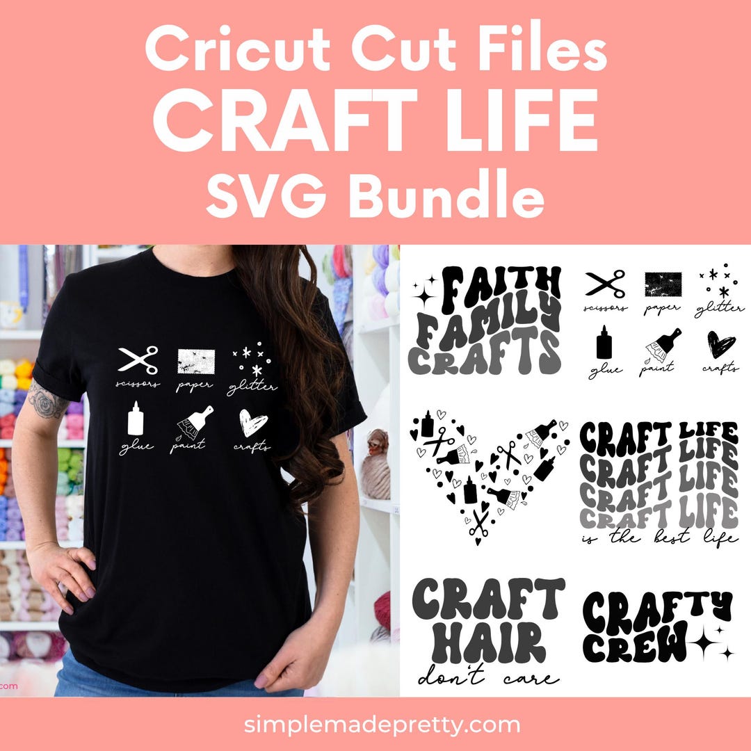 Craft Life SVG PNG Bundle | Crafty Crew SVG | T-shirt Svg | Craft Hair ...