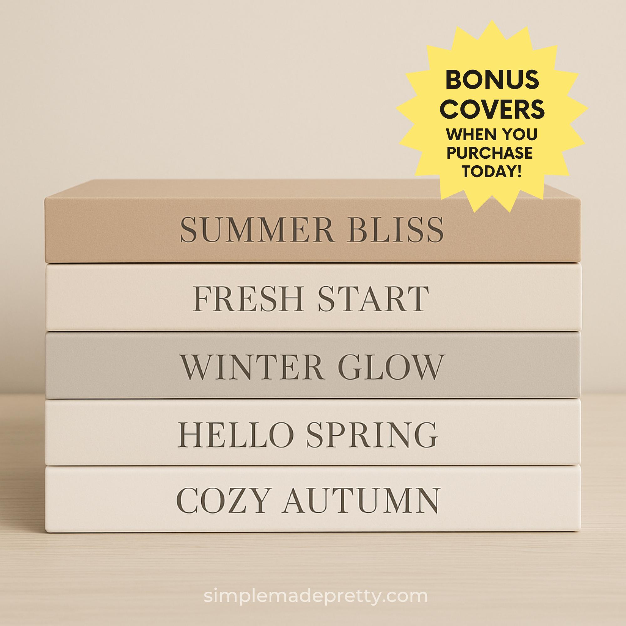 Printable Faux Book Covers – Neutral Shelf Styling Decor (instant ...
