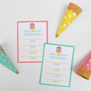 PDF: Ice Cream Party, Ice Cream Printables, Ice Cream Social, Birthday ...