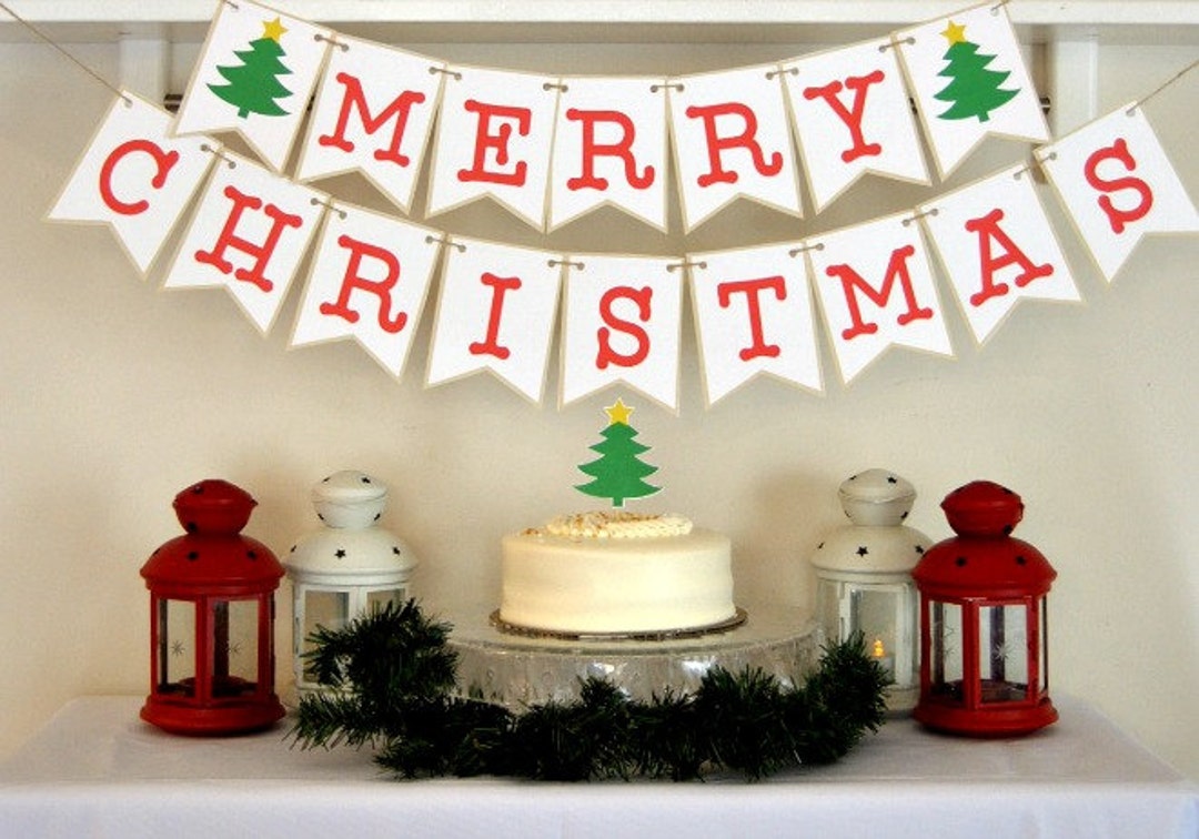 PDF: Merry Christmas Bunting, Merry Christmas Banner, Christmas Home ...