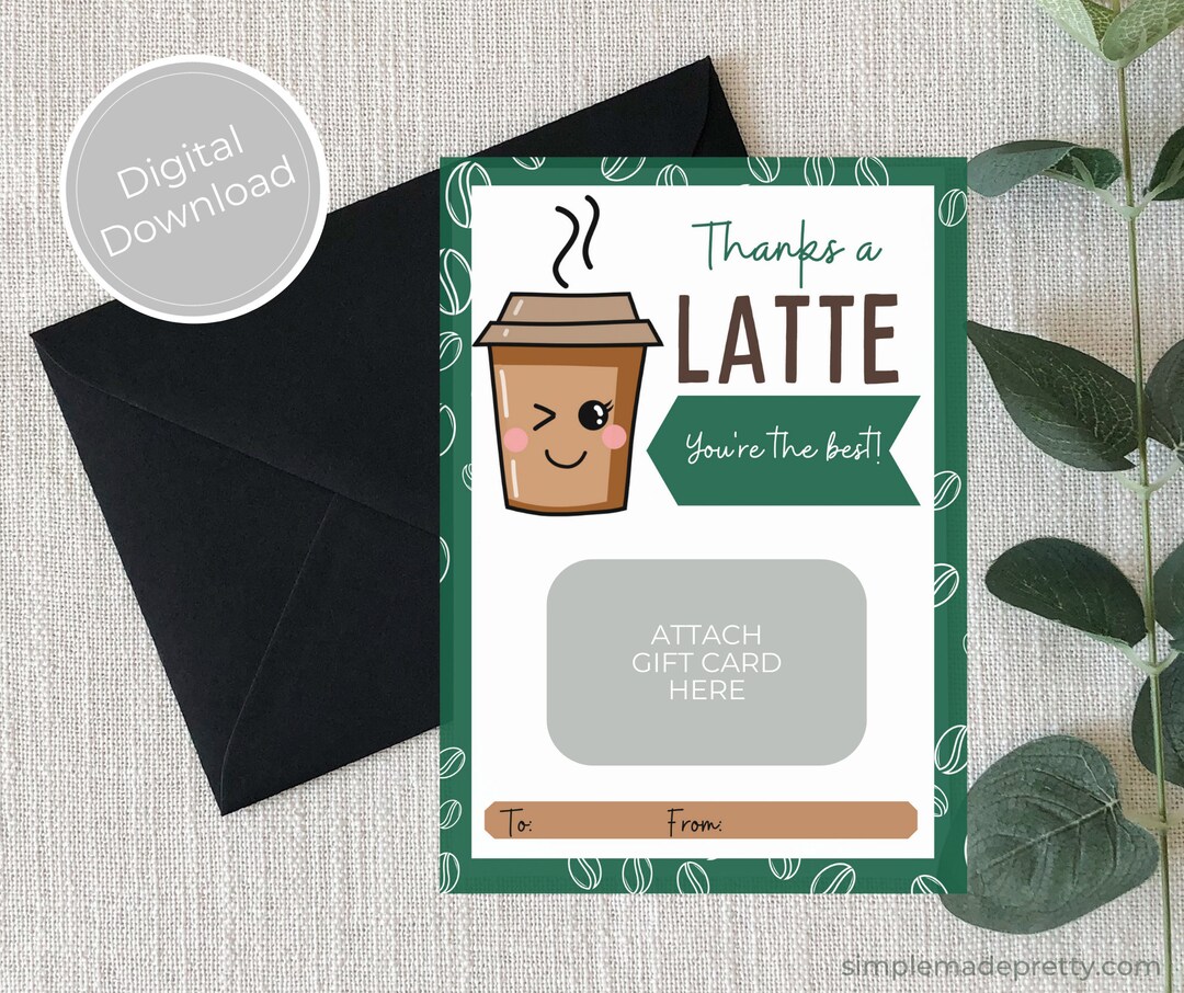 PDF: Coffee Gift Card Holder - Thank You Card - Thank You Coffee Gift ...