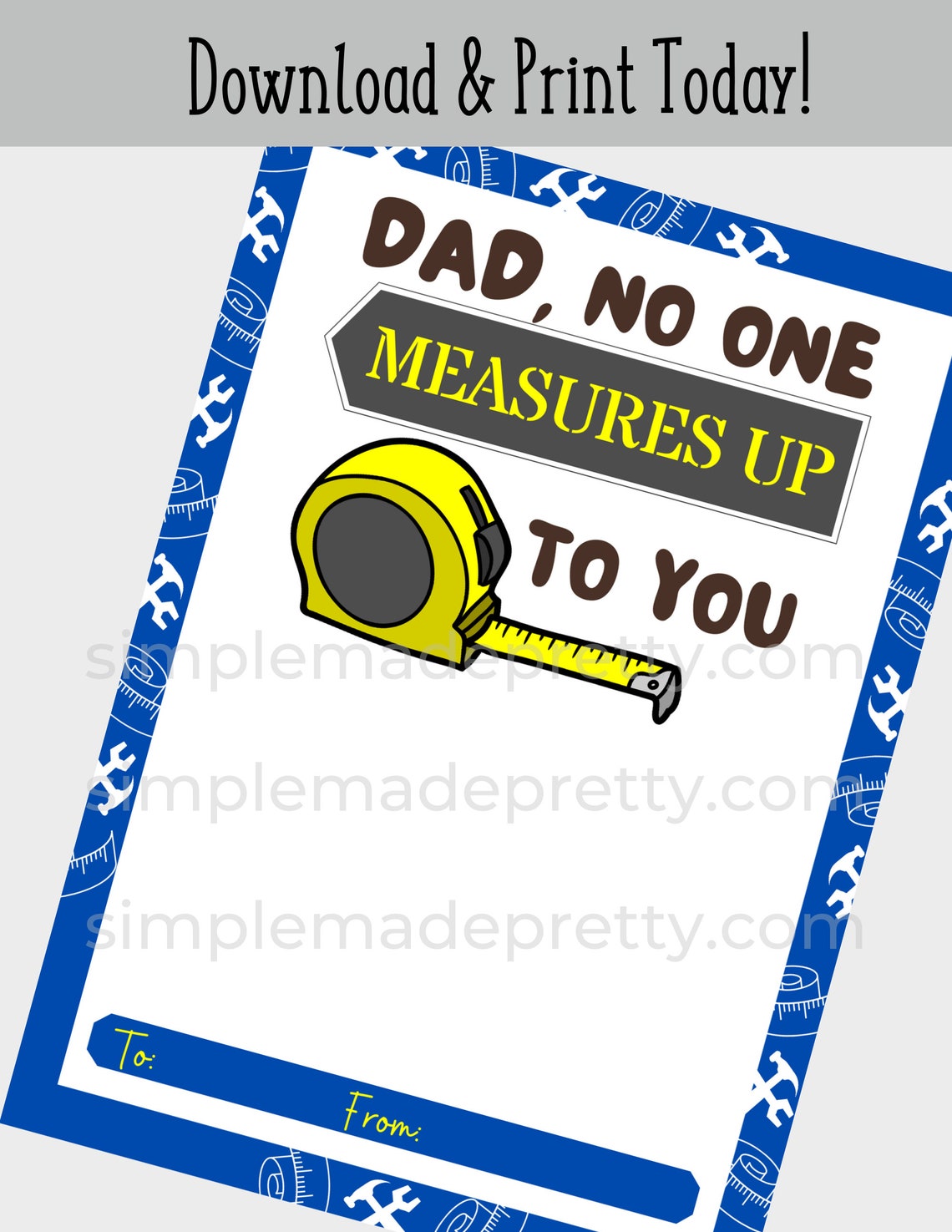 PDF: Father's Day Gift Dad No One Measures up to You - Etsy