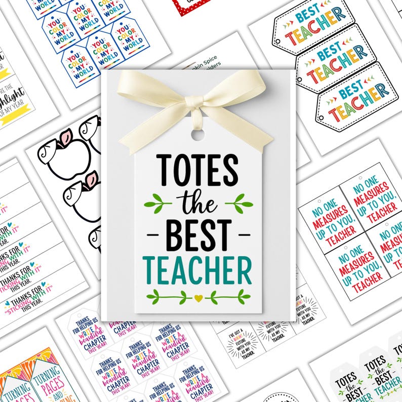Teacher Appreciation Printable Bundle | Gift Tags, Cards, Notes ...